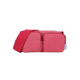Schultertasche Fritzi aus Preussen "Donny Cross Long", Damen, Gr. B/H/T: 9cm x 12cm x 26cm, pink, Baumwolle, unifarben, Taschen Schultertasche, mit zwei aufgesetzten Vordertaschen