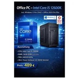 Office PC - Intel Core i5-12600K - 16GB DDR4 - Intel UHD Grafik - 240GB M.2 - W1...