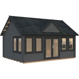 Gartenhaus Palmako "Claudia", dunkelgrau, anthrazit, Fu&szlig;boden im Gartenhaus, ohne Dacheindeckung, Massivholz, Gartenh&auml;user, Gartenhaus, verschiedene Farben