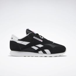 Reebok CLASSIC Damen Sneaker "CL NYLON", Gr. 38,5, schwarz, Leder, Textil, Schuhe