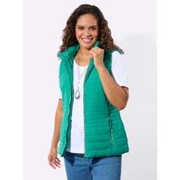 Casual Looks Damen Steppwestesmaragd, Gr. 40, unifarben, 100% Polyester, Wattierung:100% Polyester, Westen