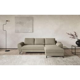 Ecksofa COTTA "Terra L-Form, Breite 255 cm", toffee, B:255cm H:83cm T:154cm, 96% POLYESTER (PES) 4% POLYAMID(PA), Sofas, Ecksofa, wahlweise mit Bettfunktion