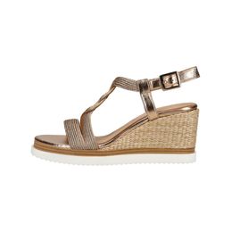 REGARDE LE CIEL Damen Keilsandalette "Regarde Le Ciel Sandalen Leder", Gr. 40copper, Leder, Schuhe