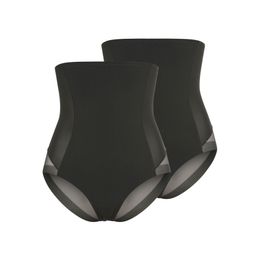 YSABEL MORA Damen High-Waist-Panty, Gr. XL, schwarz, Obermaterial: 73% Polyamid, 27% Elasthan, Unterhosen, hoch geschnitten, elastisch, starker