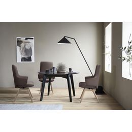 Polsterstuhl stressless "Laurel", braun (chocolate paloma, schwarz), B:58cm H:105cm T:60cm, Leder PALOMA: PALOMA ist ein durchgef&auml;rbtes Semianilin-M&ouml;belleder mit nat&uuml;rlicher Narbung., St&uuml;hle, Polsterstuhl, High Back mit Armlehne, Gr&ouml;&szlig;e L, mit schr&auml;ggestellten Beinen