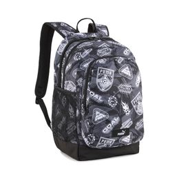 Rucksack Puma "ACADEMY AOP BACKPACK", schwarz-wei&szlig; (Puma schwarz, football aop), Rucks&auml;cke, Netz, Polyester, gemustert, Rucksack, f&uuml;r Erwachsene, sportlicher Stil, f&uuml;r Alltag und unterwegs