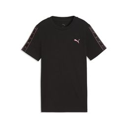 T-Shirt Puma "Essentials Tape T-Shirt M&auml;dchen", Jungen, Gr. 128, schwarz tape, Obermaterial: 100% Baumwolle. Rippe: 20% Polyester, 80% Baumwolle, regular fit, Rundhals, Shirts T-Shirt