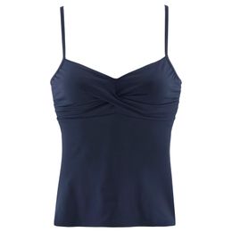 s.Oliver Damen B&uuml;gel-Tankini-Top "Spain", blau, Gr. 36, unifarben, Microfaser, Microfaser, Bikini-Oberteile, mit Wickeloptik