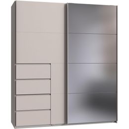 Schwebet&uuml;renschrank wimex "Bali in den Breiten 180cm, 225cm & 270cm, Kleiderschrank mit Spiegel", kaschmir, spiegel, griffe kaschmir, B:180cm H:208cm T:64cm, Holzwerkstoff, Schr&auml;nke, Schwebet&uuml;renschrank, erh&auml;ltlich in der Farbe: Kaschmir, Schrank mit 4 Schubladen
