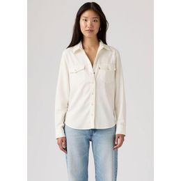 Levi's LEVI'S Damen Jeansbluse "ESSENTIAL WESTERN", wei&szlig;, Basic, Gr. L, Denim/Jeans, Obermaterial: 60% Lyocell, 40% Baumwolle, Blusen, mit Brusttaschen mit
