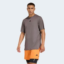 T-Shirt adidas Performance "D4T POWER TEE", Herren, Gr. L, grau (charcoal), Obermaterial: 100% Polyester, normal, Rundhals, Shirts T-Shirt