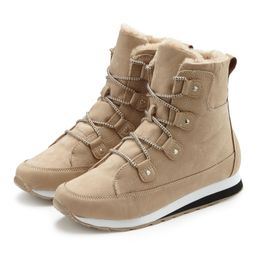 Vivance Damen Stiefelette, Gr. 36, beige, Obermaterial: 50% Lederimitat, 50% Textilmaterial. Decksohle: 100% Textilmaterial. Futter: 100%