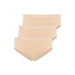 Jockey Damen Slip "Slip Seamfree Hi Cut Slips 3P 3er Pack", Gr. M, beige, Obermaterial: 93% Polyamid PA. 7% Elasthan EL., Unterhosen