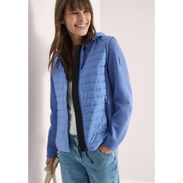Cecil Damen Outdoorjacke, blau, Gr. XXL, unifarben, Stoff, Obermaterial: 100% Polyester. Obermaterial 2: 62% Polyester, 33% Baumwolle, 5% Elasthan,