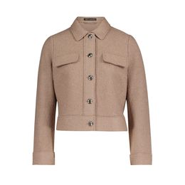 Betty Barclay Damen Jackenblazer "Damen mit aufgesetzten Taschen"beige, Gr. 44, Flanell, Obermaterial: 60% Viskose, 40% Wolle, Blazer