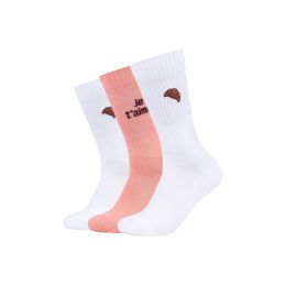 Socken s.Oliver "Socken originals bestickt 3er Pack", Damen, Gr. 35-38, coral cloud, 66% Baumwolle, 28% Polyester, 5% Elastodien, 1% Elasthan, gemustert, Socken Socken, 3er Pack Baumwolle f&uuml;r angenehmen Tragekomfort und gepolsterte Sohle