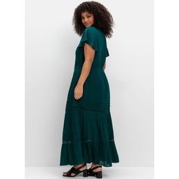 Damen Maxikleid "Maxikleid", blau, Gr. 46, sheego by Joe Browns, unifarben, 100% Viskose, Spitze:100% Baumwolle, Kleider