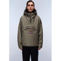 Napapijri Herren Anorak "RAINFOREST"tea leaf, Gr. XXL, Web, Obermaterial: 100% Polyester, Jacken, mit weit regulierbarer Kapuze, Regular Fit