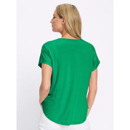Heine Damen Blusenshirt "Shirtbluse"grasgr&uuml;n, Gr. 36, unifarben, 95% Viskose, 5% Elasthan, Shirts