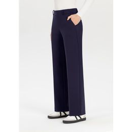 Stehmann Damen Jerseyhose "Fenja2-780", blau, Gr. 46, unifarben, Web, Obermaterial: 68% Viskose, 27% Polyamid, 5% Elasthan, Hosen, im Straight Fit,