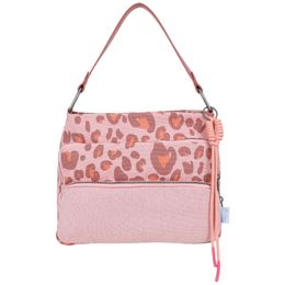 Schultertasche Fritzi aus Preussen "Donny Hobo", Damen, Gr. B/H/T: 17cm x 37cm x 29cm, rosa, Baumwolle, unifarben, Taschen Schultertasche, mit aufgesetzten Vordertaschen