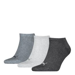 Puma Herren Sneakersocken "Puma UNISEX SNEAKER PLAIN 3P", Gr. 39, grau, Baumwollmischung, Socken, mit kleinem Logo