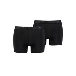 Puma Herren Boxershorts "Puma MEN SPORT MICROFIBER BOXERS 2P", Gr. M, schwarz, Jersey, Obermaterial: 88% Polyester, 12% Elasthan, bedruckt,