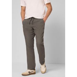 Chinohose Street One MEN, Herren, Gr. 31, L&auml;nge 32, grau (oak braun), Stoff, 100% Leinen, unifarben, l&auml;ssig geschnitten lang, Hosen Chinohose, aus Leinen