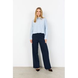 soyaconcept Damen Hemdbluse "SC-CASSY 1", blau, Gr. M, gestreift, Web, Obermaterial: 53% Polyester, 47% Baumwolle, Blusen, aus Polyester und