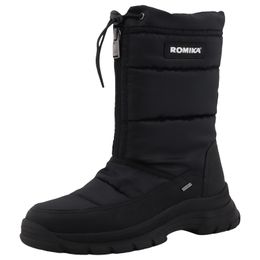Romika Damen Winterstiefel, Gr. 36, schwarz, Lederimitat, Textil, unifarben, Schuhe, Keilabsatz, Schlupfstiefel mit wasserabweisender ROMITEX-Membran