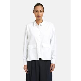 Smith & Soul SMITH & SOUL Damen Hemdblusewei&szlig;, Gr. XS, unifarben, Web, Obermaterial: 70% Baumwolle, 27% Polyester, 3% Elasthan, Blusen, mit Pattentaschen vorn