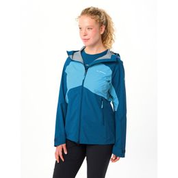 Vaude Damen Regenjacke "WOMEN'S SIMONY 2,5L JACKET V", blau, Gr. 36, Web, Obermaterial: 100% Polyamid, Jacken, mit Kapuze, wasserdicht, winddicht,