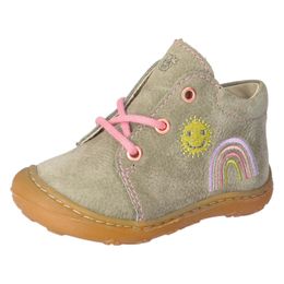 Baby Lauflernschuh "MECKI WMS: mittel", Pepino BY RICOSTA, Gr. 22, grau, Nubukleder, bestickt, Schuhe, Schn&uuml;rschuh mit Lederinnenausstattung,