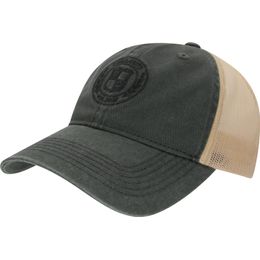 Baseball Cap Chillouts "Milton Hat", Herren, dunkelgrau, Materialmix, Caps, Vintage-Look Baseballkappe mit Wappen-Stickerei