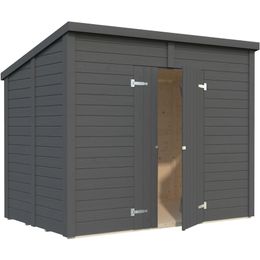 Ger&auml;tehaus Palmako "Leif", grau (dunkelgrau, dunkelgrau), Massivholz, Ger&auml;teh&auml;user