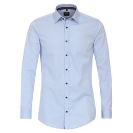 Venti Herren Businesshemd "Venti Businesshemd extra langer Arm 72cm uni", blau, Gr. 41, unifarben, 100% Baumwolle, Hemden