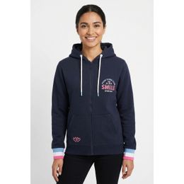 Zwillingsherz Damen Sweatjacke, blau, Gr. LXL, unifarben, Sweatware, Obermaterial: 50% Baumwolle, 50% Polyester, Sweatjacken, Kapuze, Langarm,