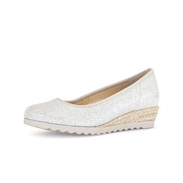 Keilpumps Gabor "Keilpumps", Damen, Gr. 37, silber, Schuhe