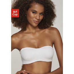 Lascana Damen T-Shirt-BH, Gr. 95, wei&szlig;, Microtouch, Obermaterial: 85% Polyamid, 15% Elasthan, Basic, BHs, ohne Schale mit abnehmbaren Tr&auml;gern, Sommer