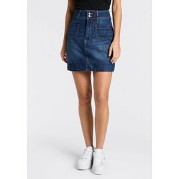 BOSS Orange Damen Minirock "MINI SKIRT 1.0 Premium Damenmode"dunkelblau 405, Gr. 25, unifarben, Web, Obermaterial: 53% Baumwolle, 34% Lyocell, 13%