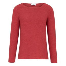 Peter Hahn - Rundhals-Pullover, rot, Gr. 46 / L - Baumwolle