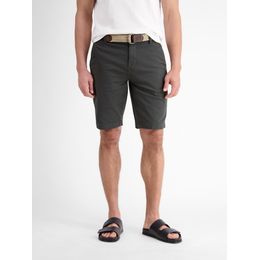 Chinoshorts Lerros "Bequeme Chino-Bermuda mit G&uuml;rtel und Minimalprint", Herren, Gr. 34, schwarz graphite, 98% Baumwolle, 2% Elasthan, Hosen Chinoshorts, Leichte Sommershorts aus 98% Baumwolle und 2% Elasthan, mit 4 Taschen