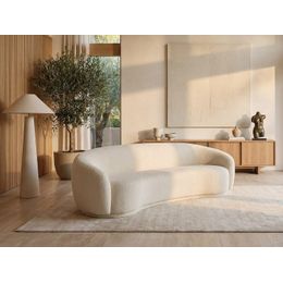 Vente-unique Sofa 3-Sitzer - Boucl&eacute;-Stoff - Beige - BOVANA von Pascal Morabito 3795509