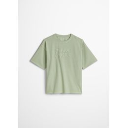 Marc O'Polo Junior T-Shirt MARC O'POLO JUNIOR, M&auml;dchen, Gr. 176, gr&uuml;n (calm sage), Jersey, Obermaterial: 100% Baumwolle, relaxed fit normal, Rundhals, Shirts T-Shirt, geh&auml;keltes Logo, lockere Passform