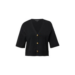 comma, COMMA Damen Cardigan, schwarz, Gr. 40, unifarben, Strick, Obermaterial: 55% Viskose, 45% Polyamid, Strickjacken, mit V-Ausschnitt und goldenen Kn&ouml;pfen