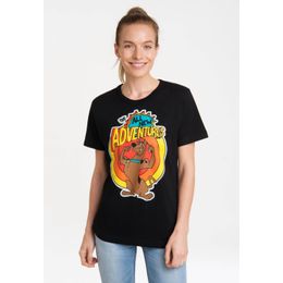 T-Shirt logoshirt "Scooby Doo", Damen, Gr. M, schwarz, 100% Baumwolle, bedruckt, normal, Rundhals, Shirts T-Shirt, mit lizenziertem Print