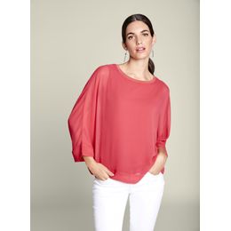 Heine Damen Blusenshirt "Blusenshirt", lila, Gr. 34, unifarben, 100% Polyester, Unterteil:5% Elasthan, 95% Viskose, Shirts