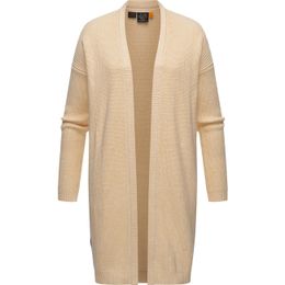 Strickjacke Ragwear "Strickjacke Nadina", Damen, Gr. L, beige, Obermaterial: 60% Baumwolle CO. 40% Polyacryl PAN., Strickjacken Strickjacke