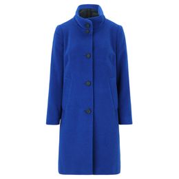 Wolljacke Betty Barclay "Wollmantel mit Kragen", Damen, Gr. 44, blau (adria), Obermaterial: 53% Wolle mw. 26% Polyester PES. 21% Polyacryl PAN., Jacken Wolljacke