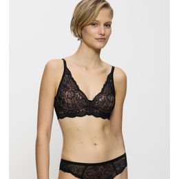 B&uuml;gelloser BH Triumph "Amourette Charm", Damen, Gr. 75, Cup C, schwarz, Spitze, Obermaterial: 70% Polyamid, 30% Elasthan, gemustert, BHs B&uuml;gelloser BH, Strech-Spitze, tiefer V-Ausschnitt